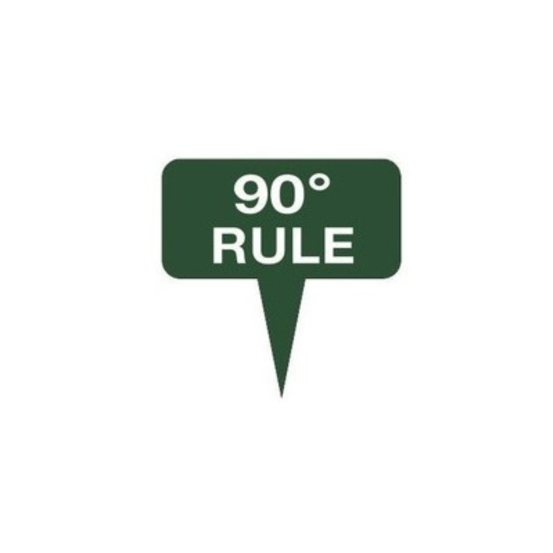 Fairway Sign - 10"x10" - 90 Degree Rule – Range Mart